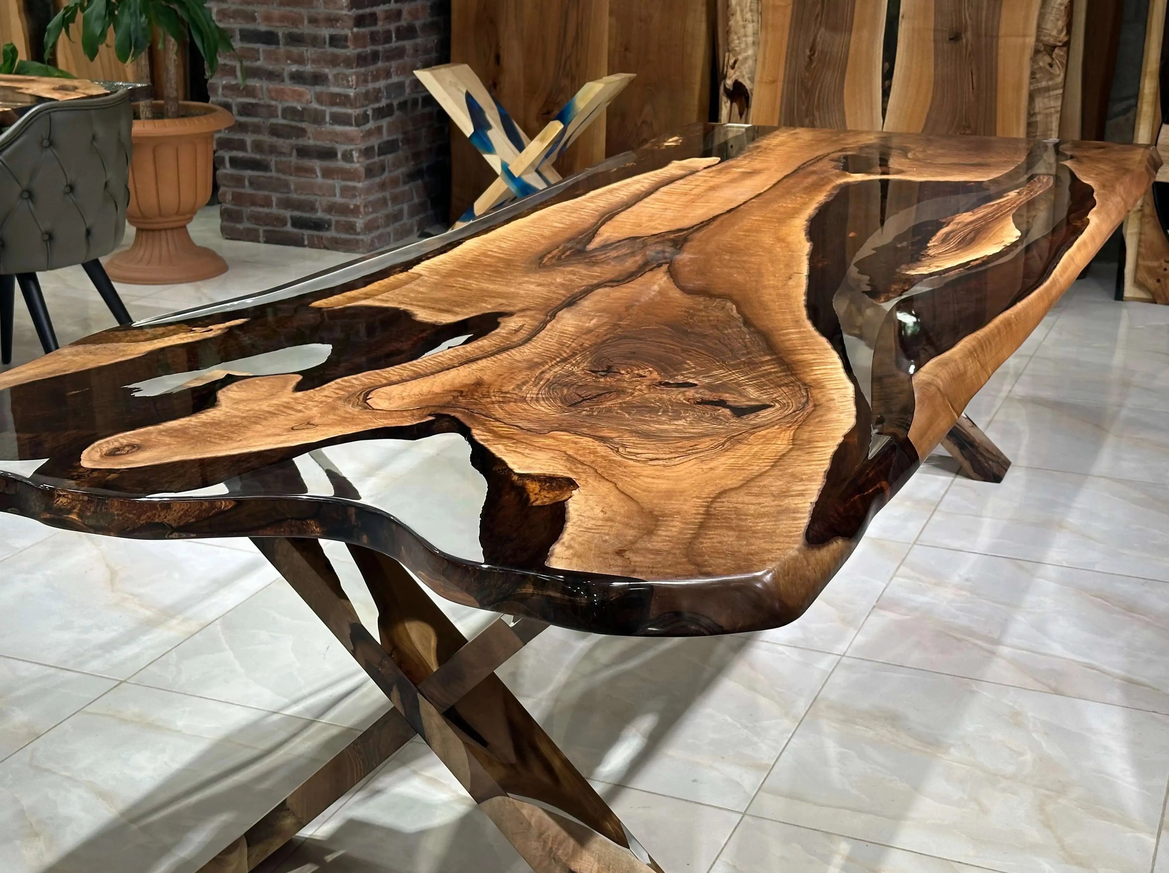 Anatolian Legacy Dark Walnut Dining & Meeting Table – Gul Natural