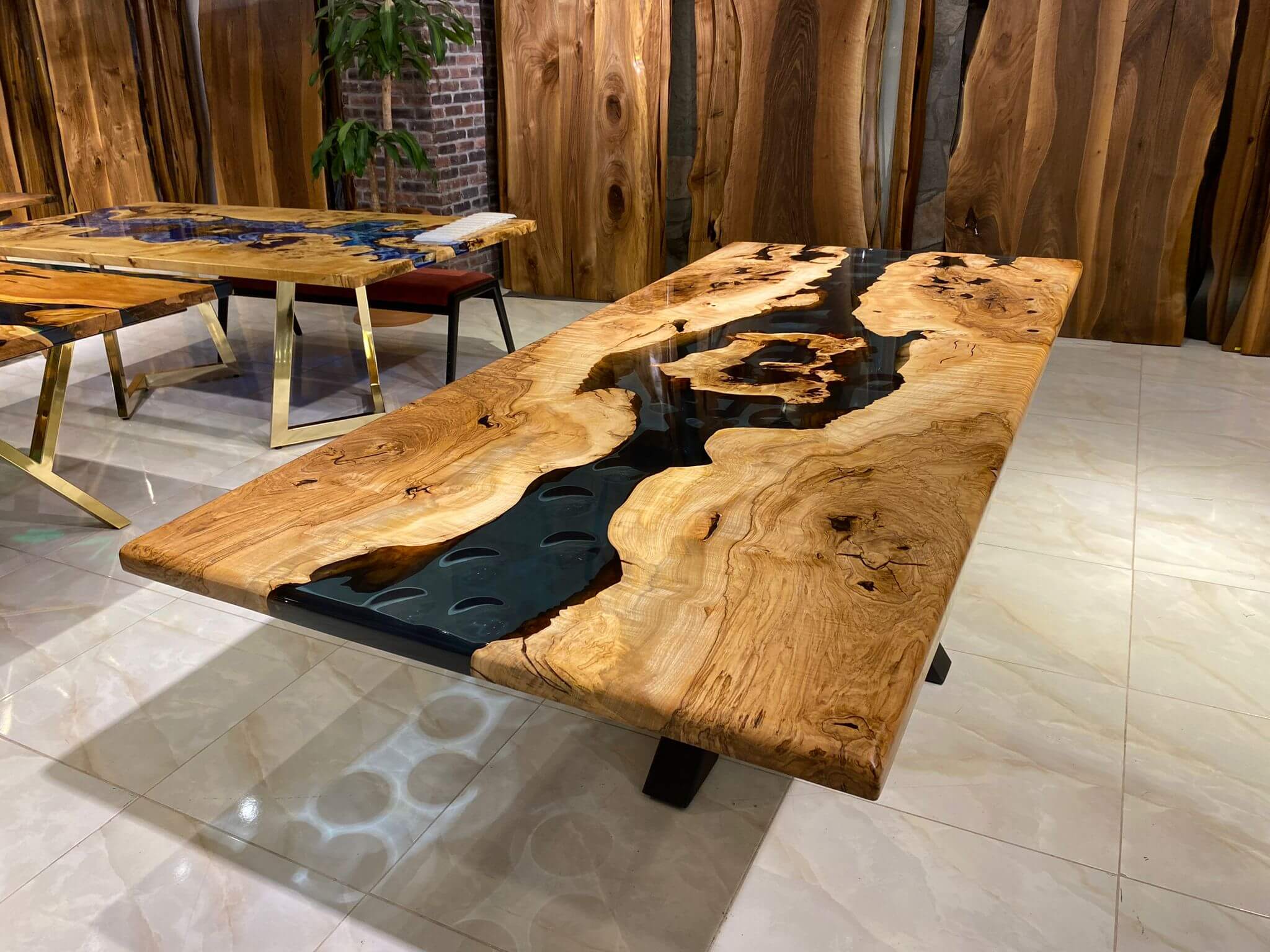 Custom Epoxy Dining Table - Gul Natural