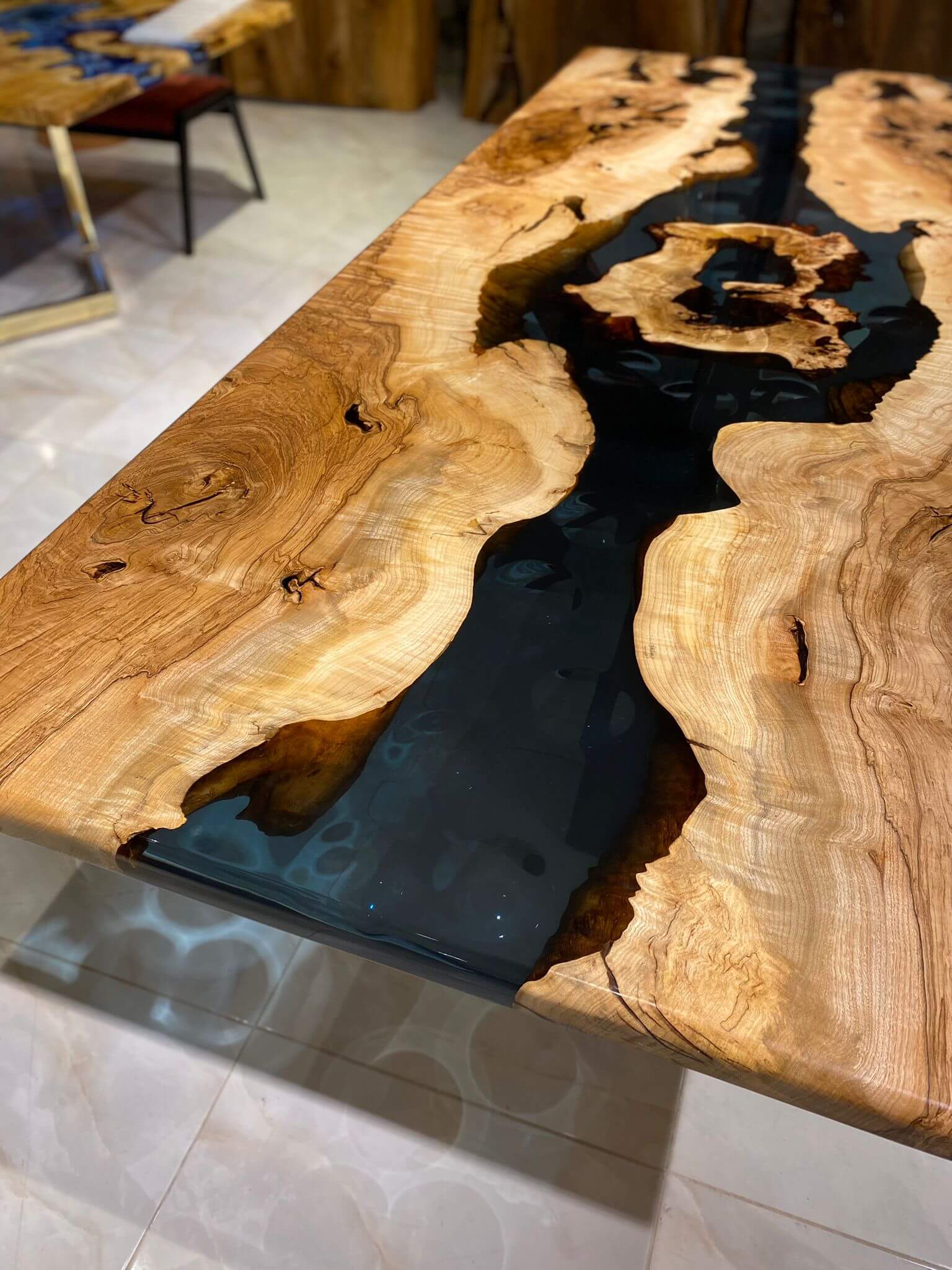 Custom Epoxy Dining Table - Gul Natural