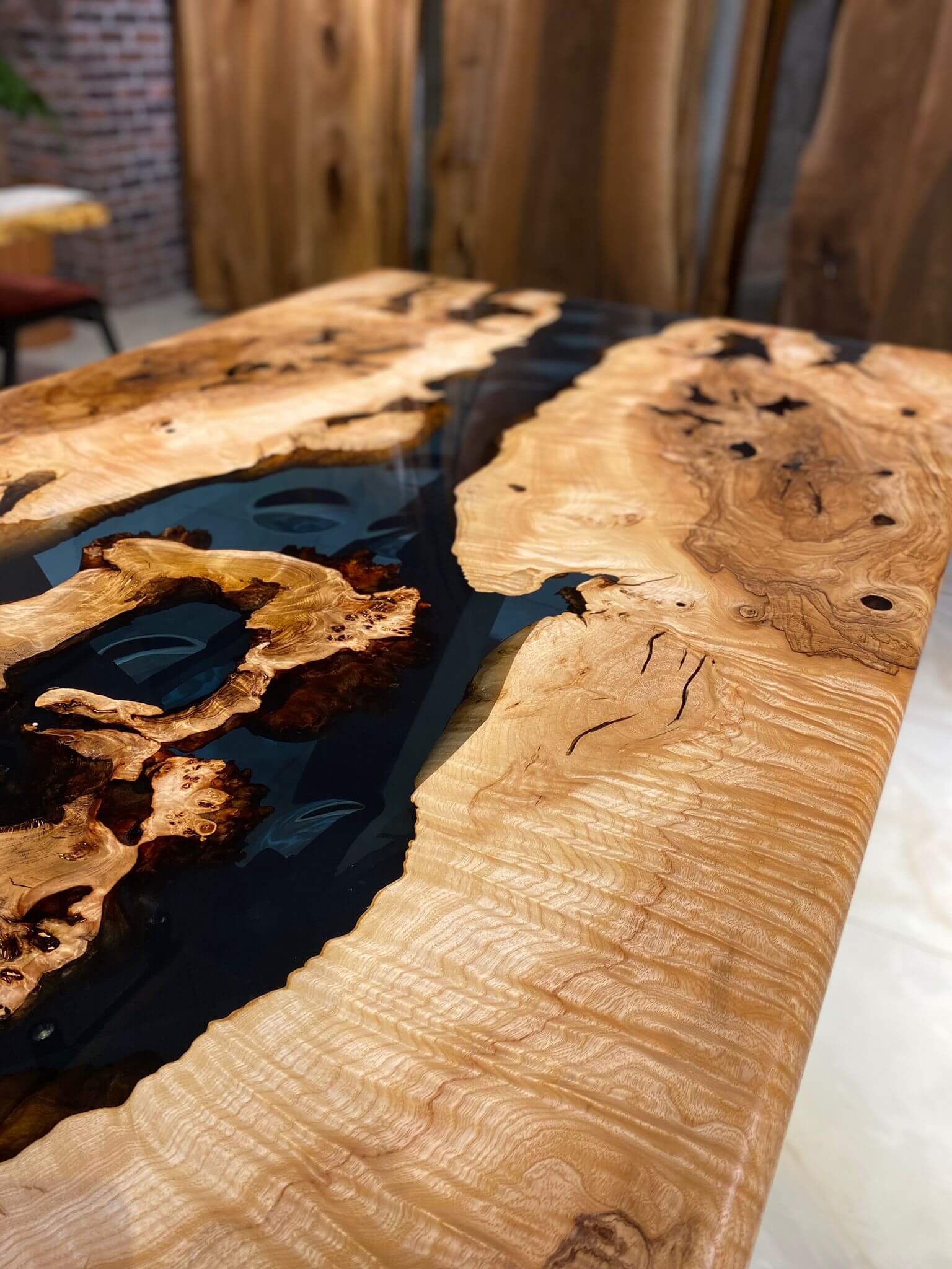 Custom Epoxy Dining Table - Gul Natural